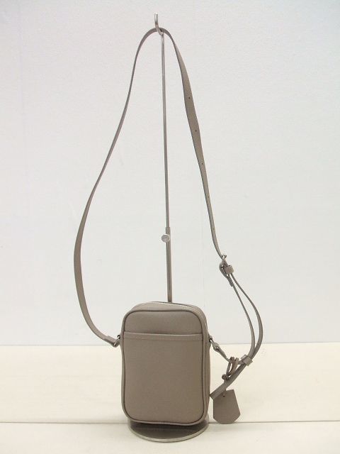 2-0721G∞ REN ミニチェストバッグ バーチカル 牛革 フィリップ シボ型押し ショルダーバッグ ベージュ レン 199193(牛革 ...