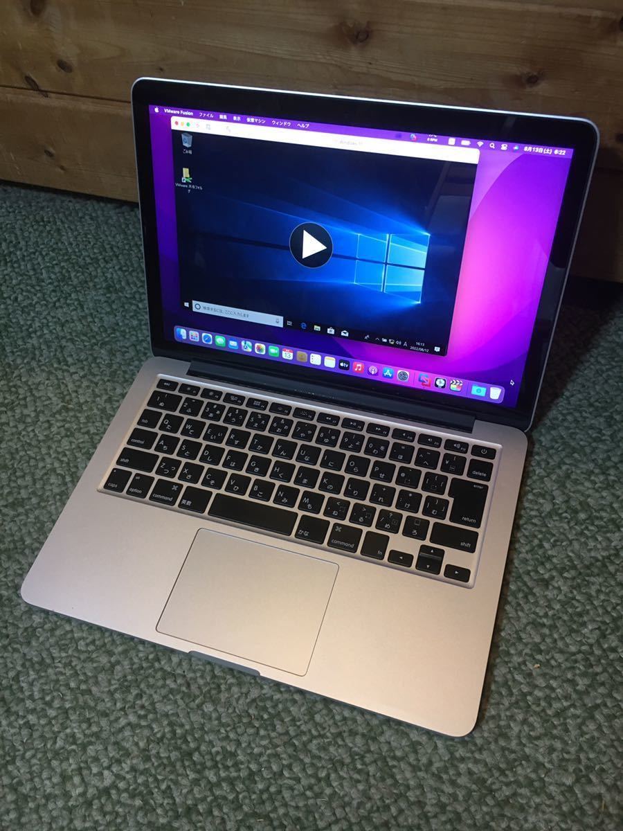 crucial NVMe SSD500GB MacBook Pro Retina 13インチ Eary2015/Core i5 2.7GB/RAM8GB/ Windows10/11 ...