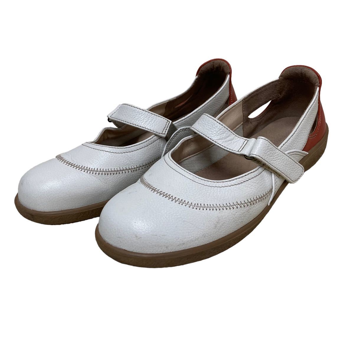 AA296 Achilles SORBO アキレス ソルボ ストラップ パンプス ウォーキングシューズ 23.5cm EEE ホワイト エンジ ベルクロ 日本製(ホワイト系)｜売買された ...