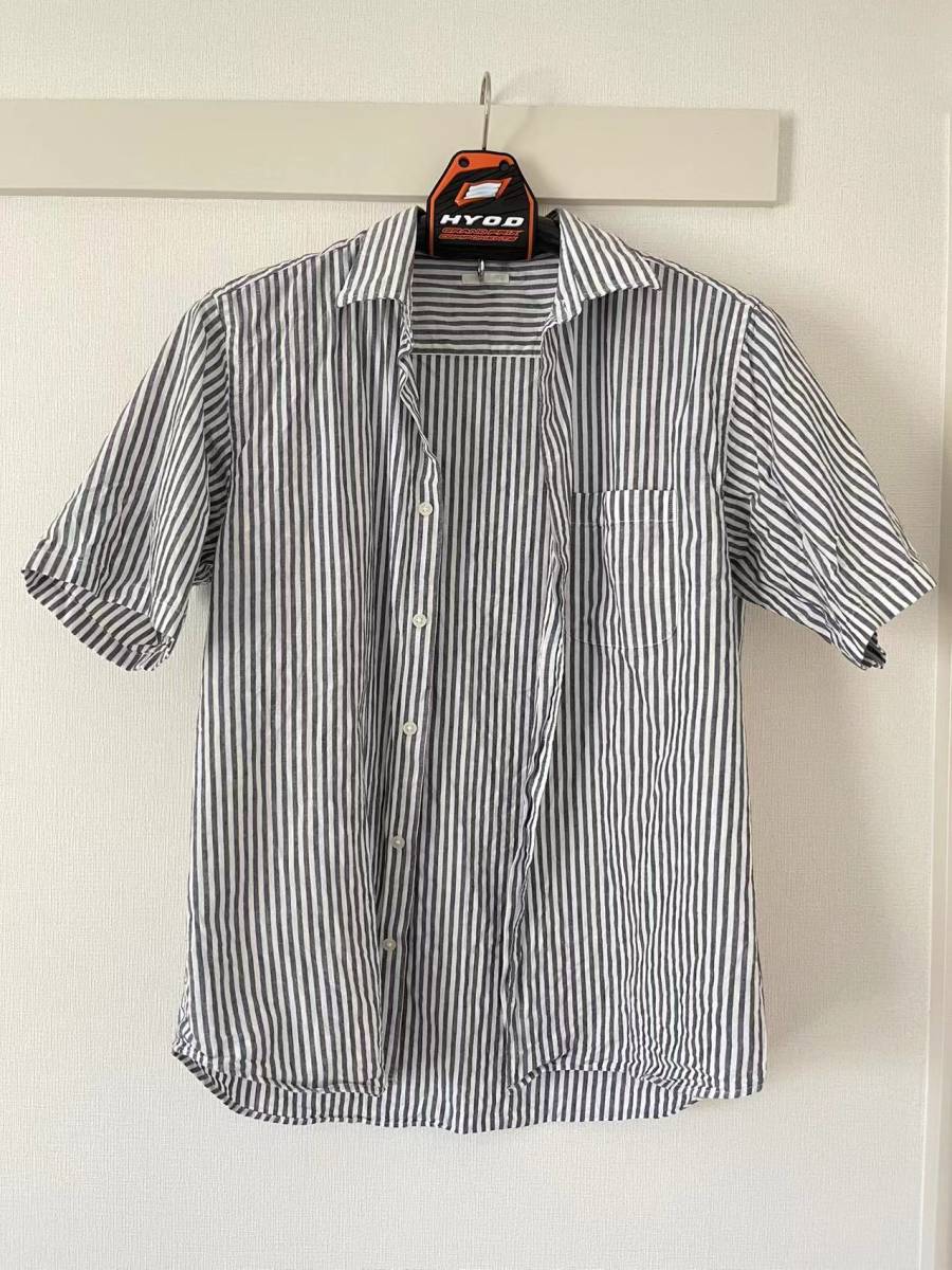 GU L リネンブレンドシャツ 半袖 ストライプ 綿70% 麻30% メンズ(Lサイズ)｜売買されたオークション情報、yahooの商品情報を ...