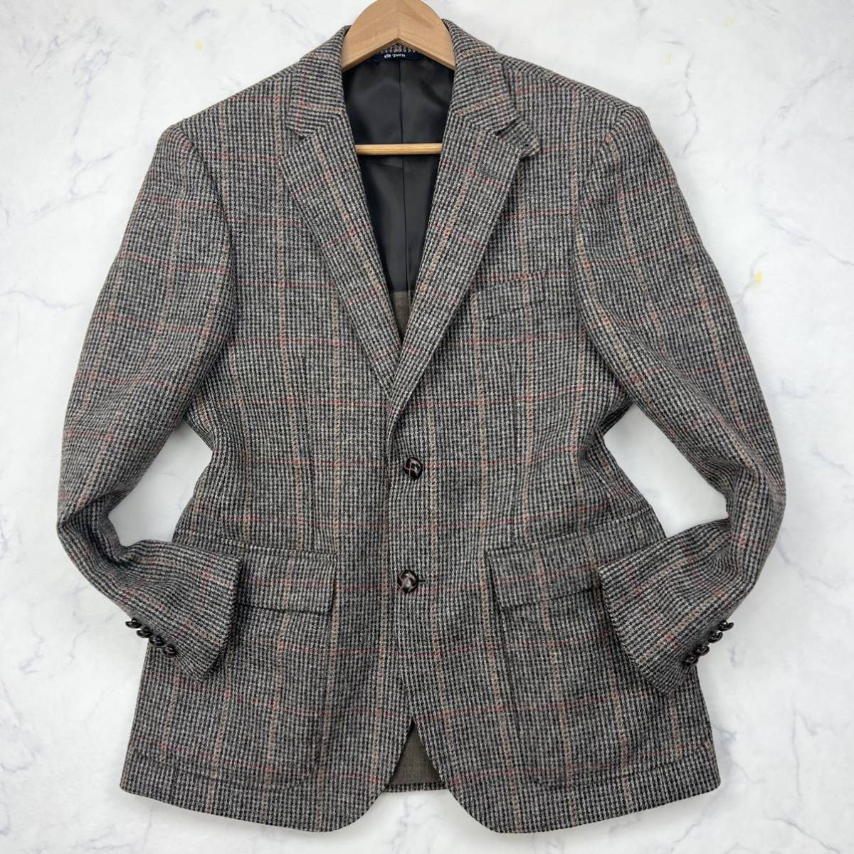 D31 Tern MOON社生地 くるみボタン ツイード ウール100% テーラードジャケット ウインドウペン ブラウン AB5 M ターン 英国製生地(Mサイズ)｜売買されたオークション情報 ...