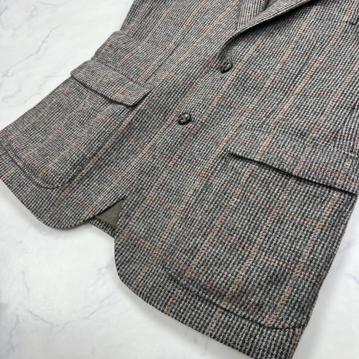 D31 Tern MOON社生地 くるみボタン ツイード ウール100% テーラードジャケット ウインドウペン ブラウン AB5 M ターン 英国製生地(Mサイズ)｜売買されたオークション情報 ...