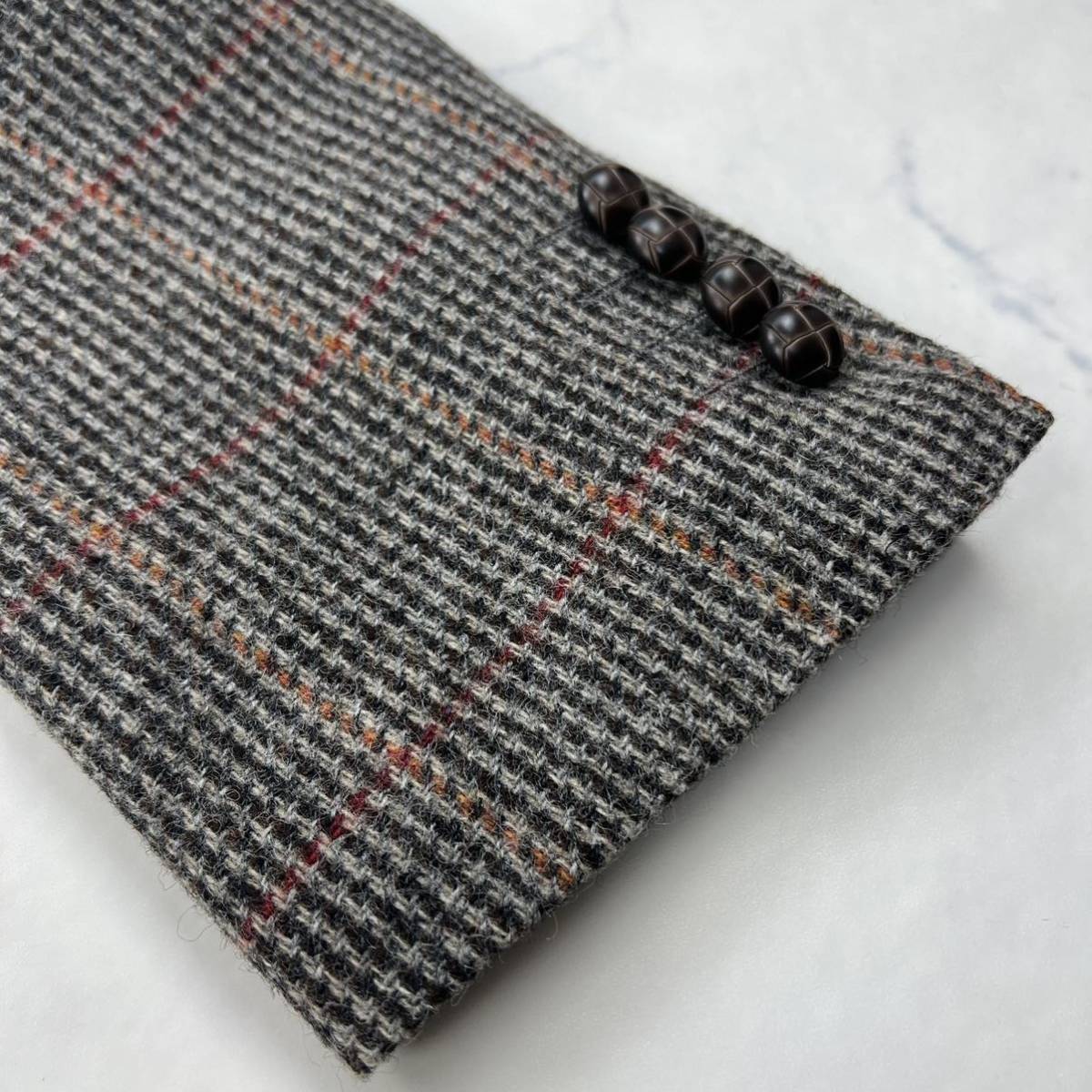 D31 Tern MOON社生地 くるみボタン ツイード ウール100% テーラードジャケット ウインドウペン ブラウン AB5 M ターン 英国製生地(Mサイズ)｜売買されたオークション情報 ...