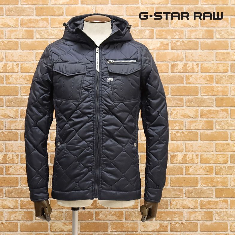 1円/秋冬/G-STAR RAW/XSサイズ/キルティング ブルゾン ROVIC-R HDD OVERSHIRTS L/S D12650-6931-4213 中綿 防寒 /紺/ネイビー ...