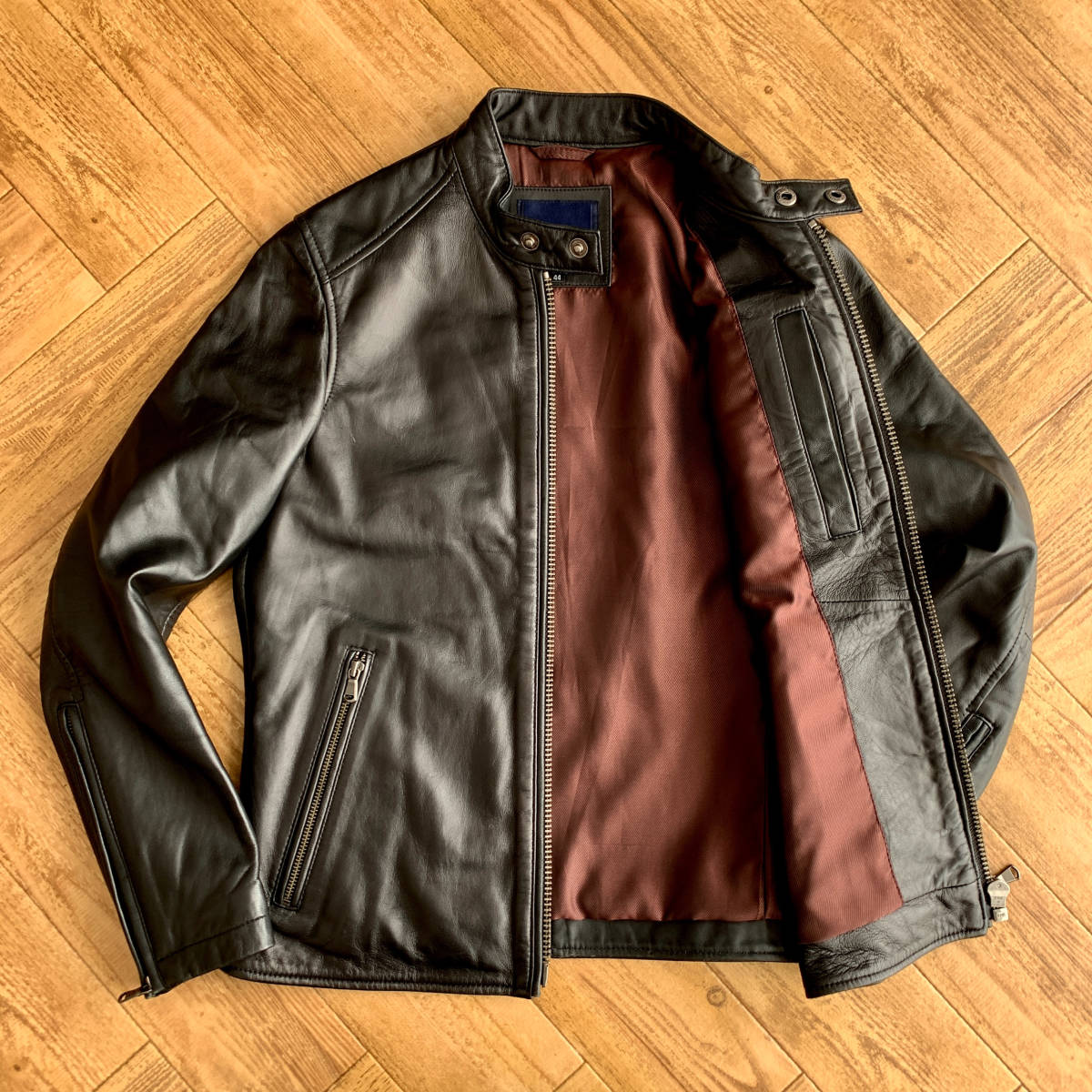B07 バーニーズニューヨーク取扱 ジーステージ g-stage 羊革 シープレザー ライダースジャケット ブルゾン 44 M前後 黒 ブラック 秋冬(Mサイズ)｜売買されたオークション情報 ...