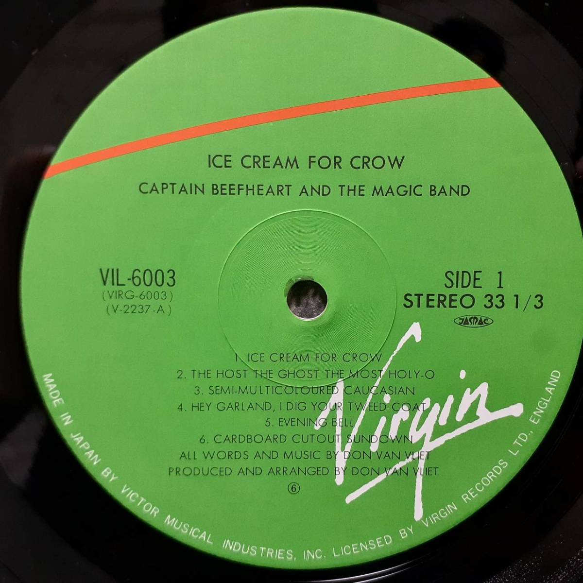 日本盤LP Captain Beefheart&The Magic Band /Ice Cream For Crow 1982年 Virgin ...