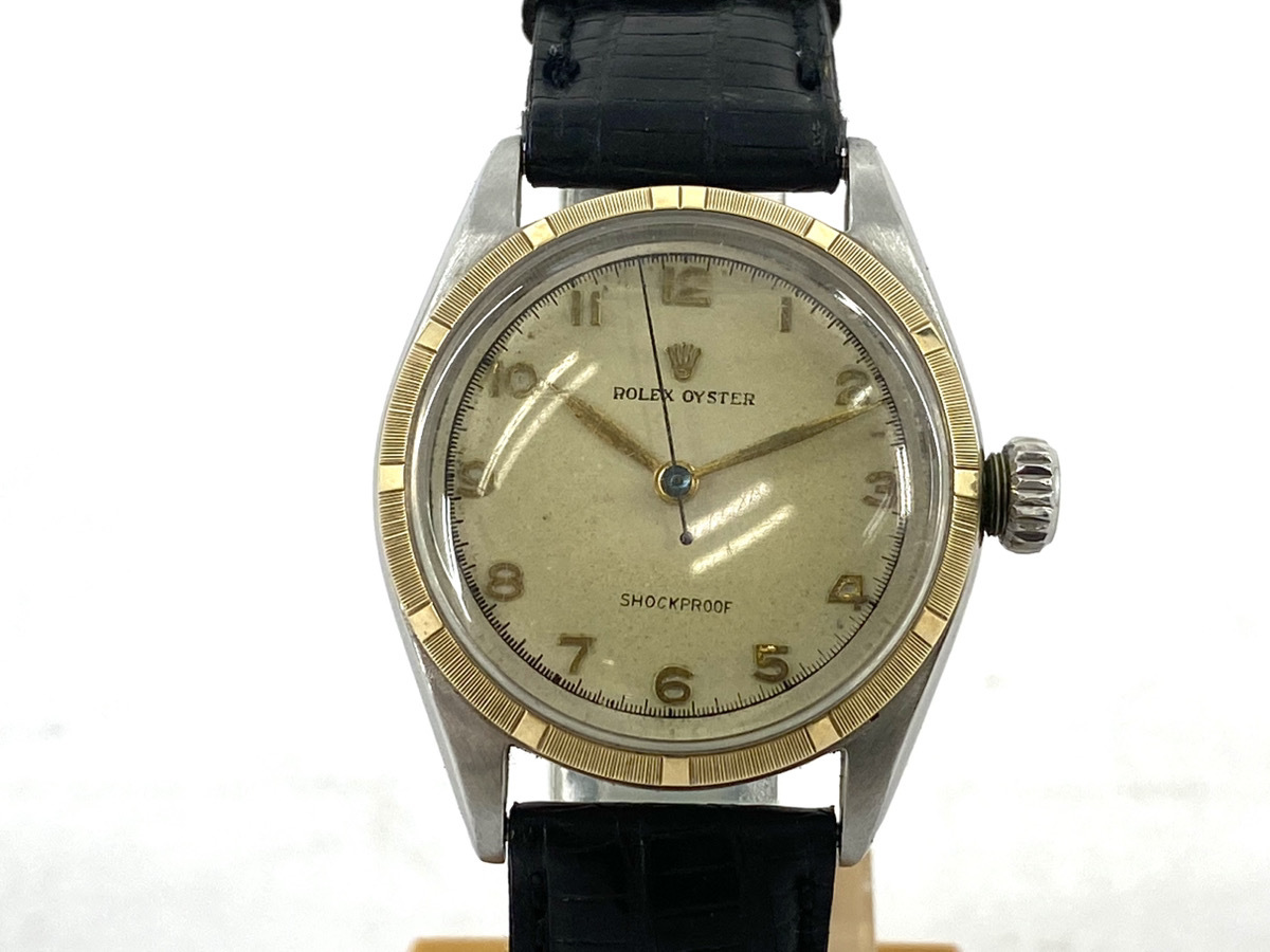 1円 ROLEX ロレックス 6246 オイスター SHOCKPROOF ヴィンテージ 腕時計 手巻き 稼働確認済み 社外ベルト アンティーク ...