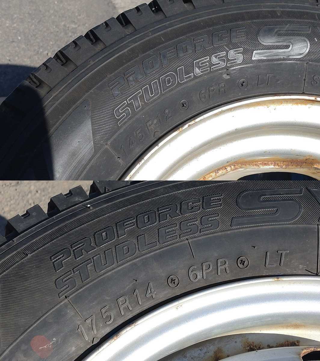 バネット ボンゴ ホイール スタッドレスタイヤ付き 175R14 145R12 6P LT YOKOHAMA SY01 ヨコハマ 後輪ダブル ...