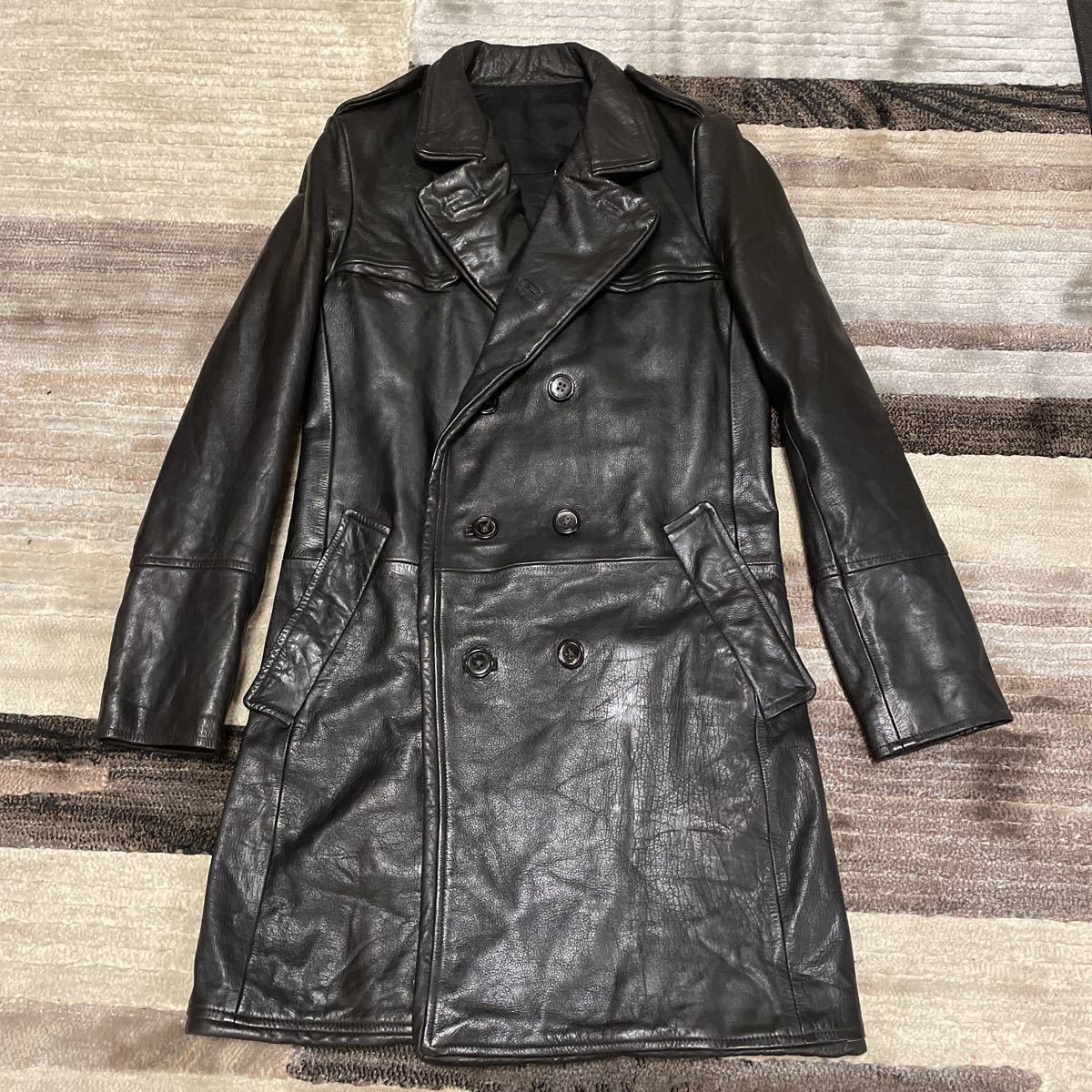 SHELLAC トレンチ レザーコート カウベジタブルタンニング シェラック サイズ46(コート)｜売買されたオークション情報、yahooの商品情報をアーカイブ公開 - オークファン ...