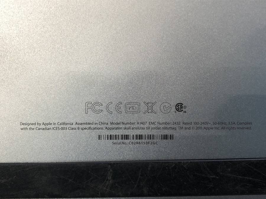 Apple A1407 27型液晶モニター Thunderbolt Display 現状品(24インチ～)｜売買されたオークション情報 ...