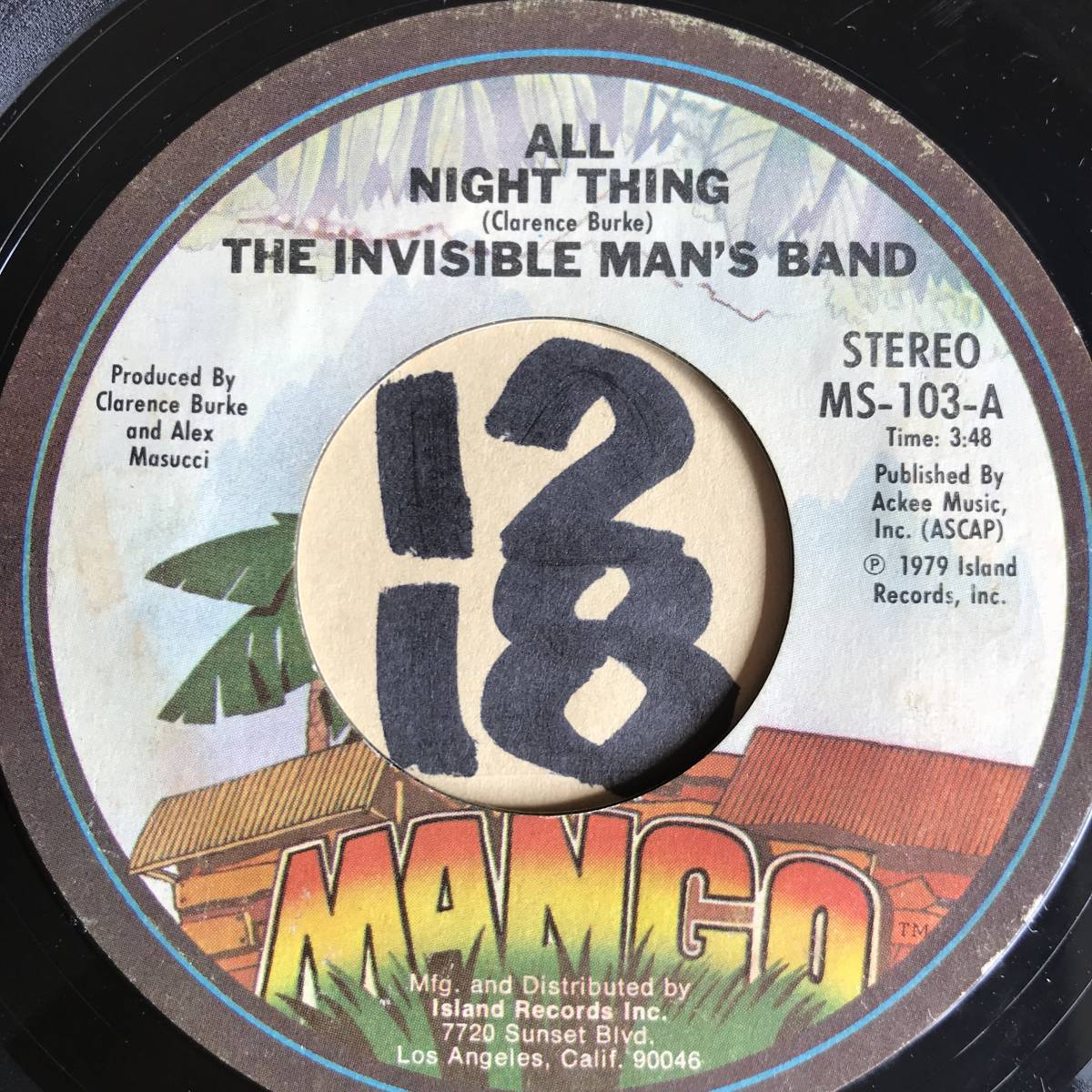 試聴 THE INVISIBLE MAN’S BAND ALL NIGHT THING VOCAL/INST 両面VG++(R&B、ソウル ...