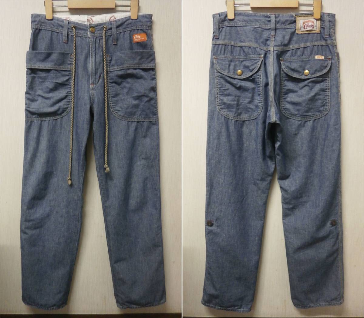 EDWIN エドウィン 713RS 麻 リネン 混 イージー シャンブレー ベイカー ワーク パンツ S 2way パッチポケット メンズ(エドウィン)｜売買されたオークション情報、yahoo ...