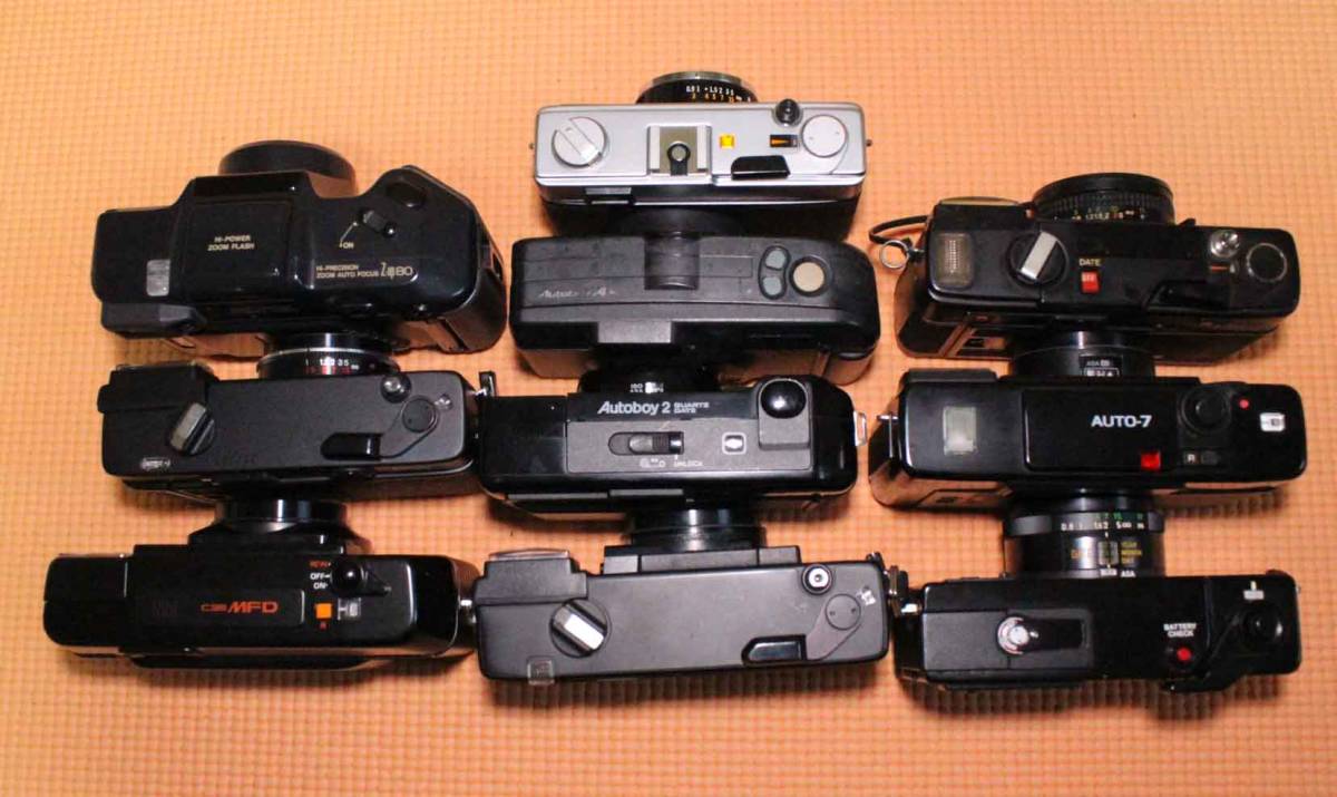 カメラ まとめて10台 Konica C35 EF AF MFD Z-up 80 canon Autoboy 2 A A35 OLYMPUS ...