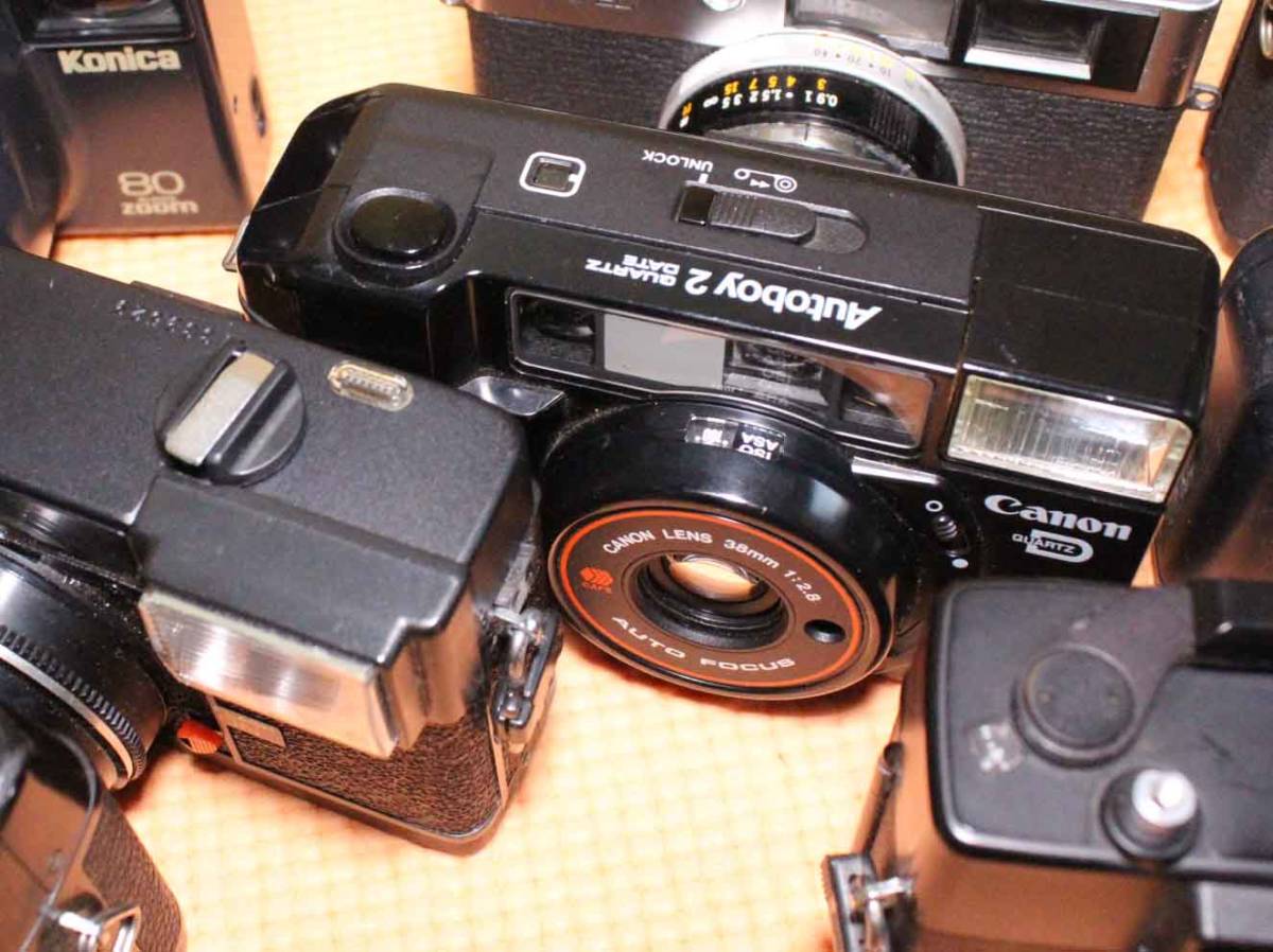 カメラ まとめて10台 Konica C35 EF AF MFD Z-up 80 canon Autoboy 2 A A35 OLYMPUS ...