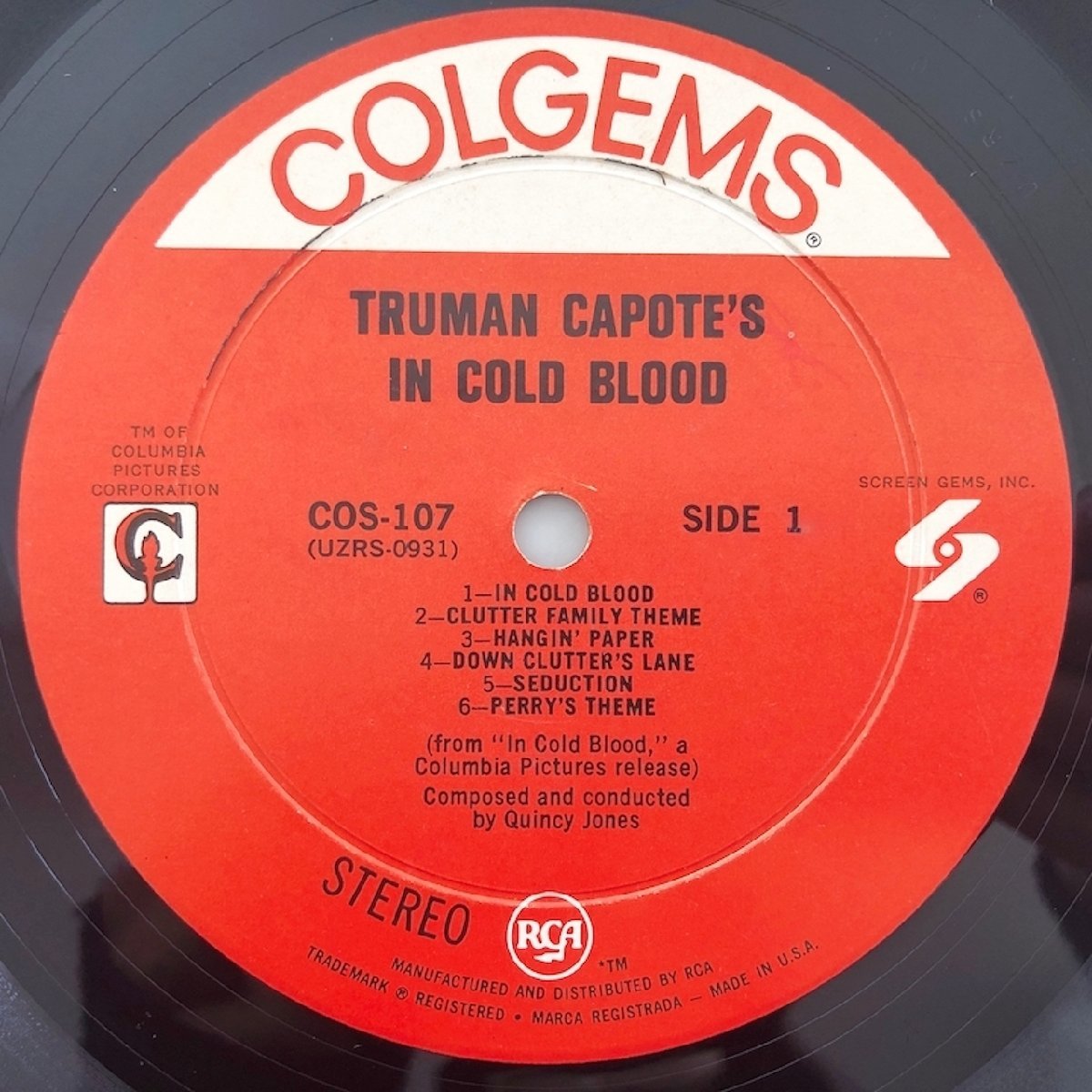 LP/ QUINCY JONES / TRUMAN CAPOTE'S IN COLD BLOOD / MUSIC FROM THE FILM ...