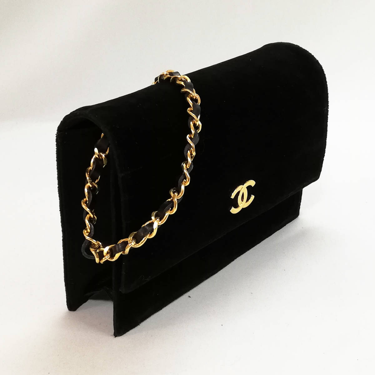 良品／リペア CHANEL シャネル チェーンショルダー ショルダーバッグ スエード ベロア 黒 レディース 481(ショルダーバッグ)｜売買されたオークション情報、yahooの商品情報を ...