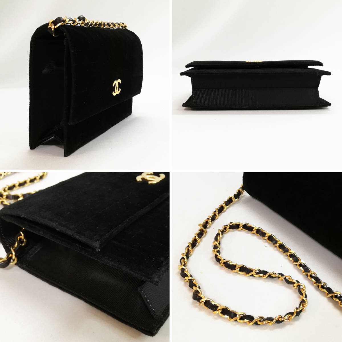 良品／リペア CHANEL シャネル チェーンショルダー ショルダーバッグ スエード ベロア 黒 レディース 481(ショルダーバッグ)｜売買されたオークション情報、yahooの商品情報を ...