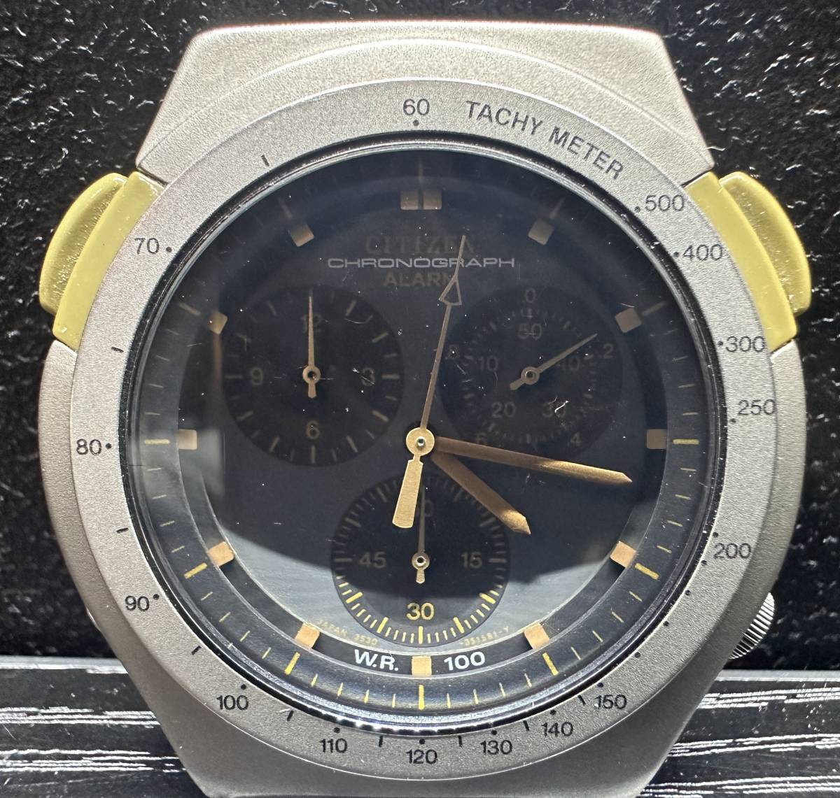 腕時計 CITIZEN CHRONOGRAPH ALARM 3531-351258 TA 37-1351 GN-4W-S TITANIUM TINS シチズン クロノグラフ アラーム 稼動品 ...
