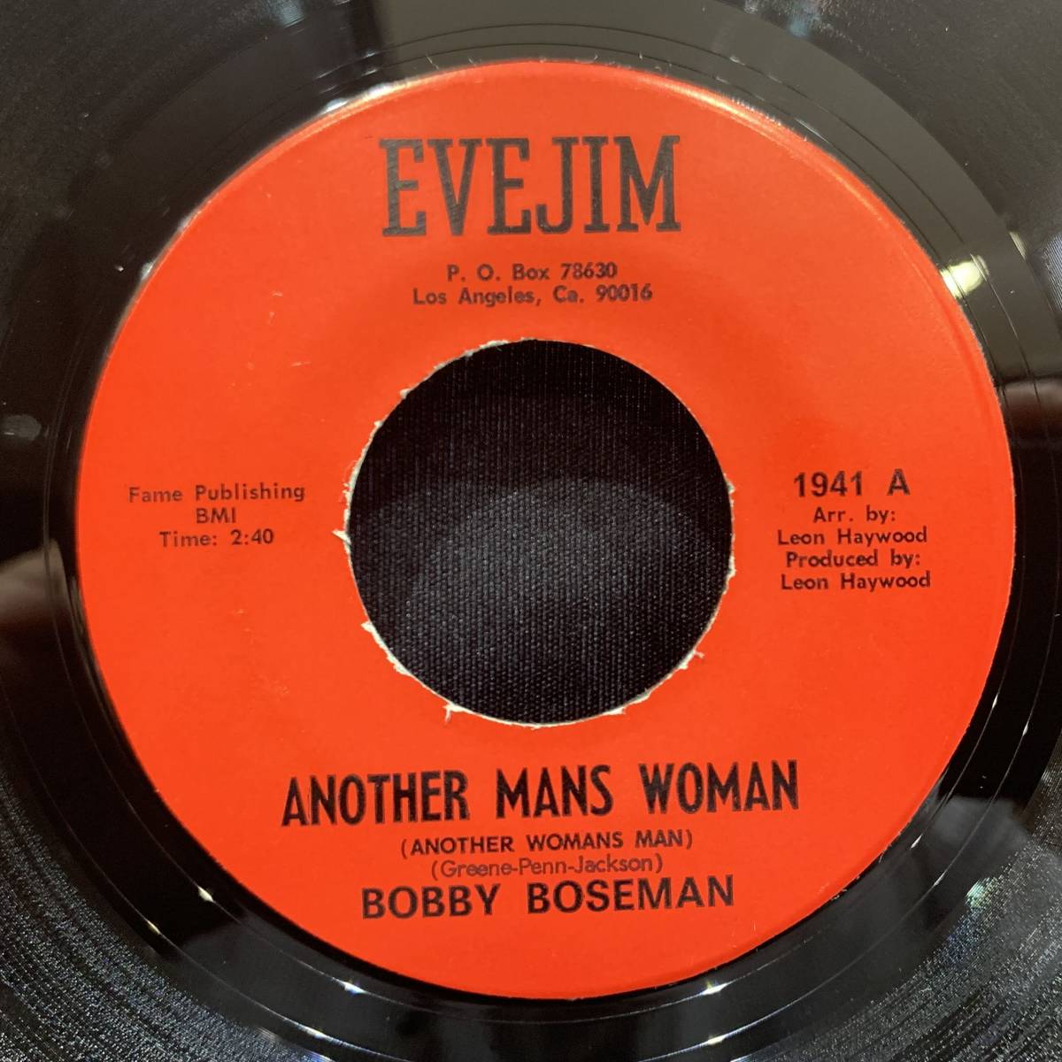 EP Bobby Boseman - Another Man's Woman / Cheaters Never Win 1970年US盤 ...