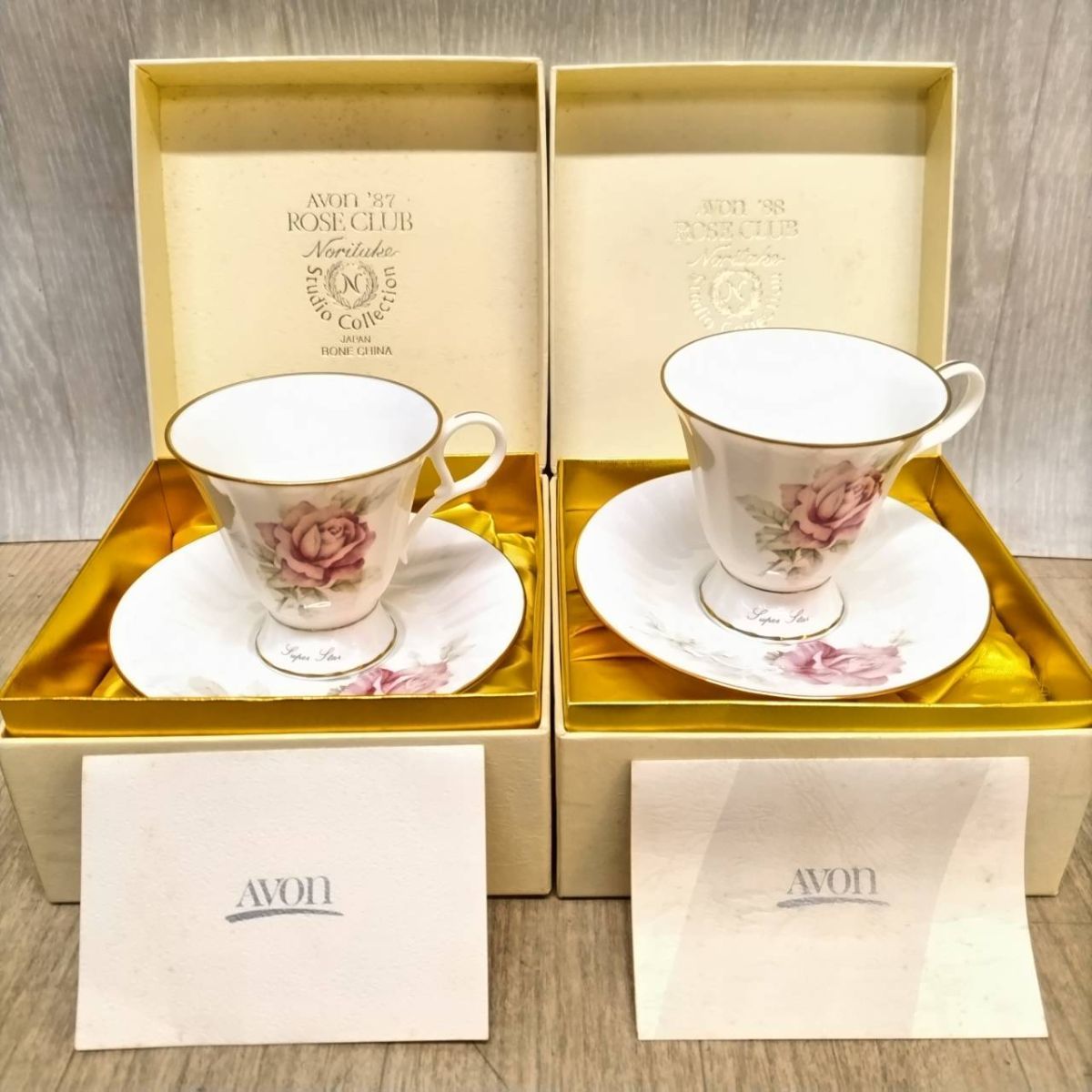N627-000-000 Noritake ノリタケ AVON ROSE CLUB エイボンローズクラブ バラ柄 カップ&ソーサー 2客セット 共箱付き ⑥(ノリタケ)｜売買されたオークション ...