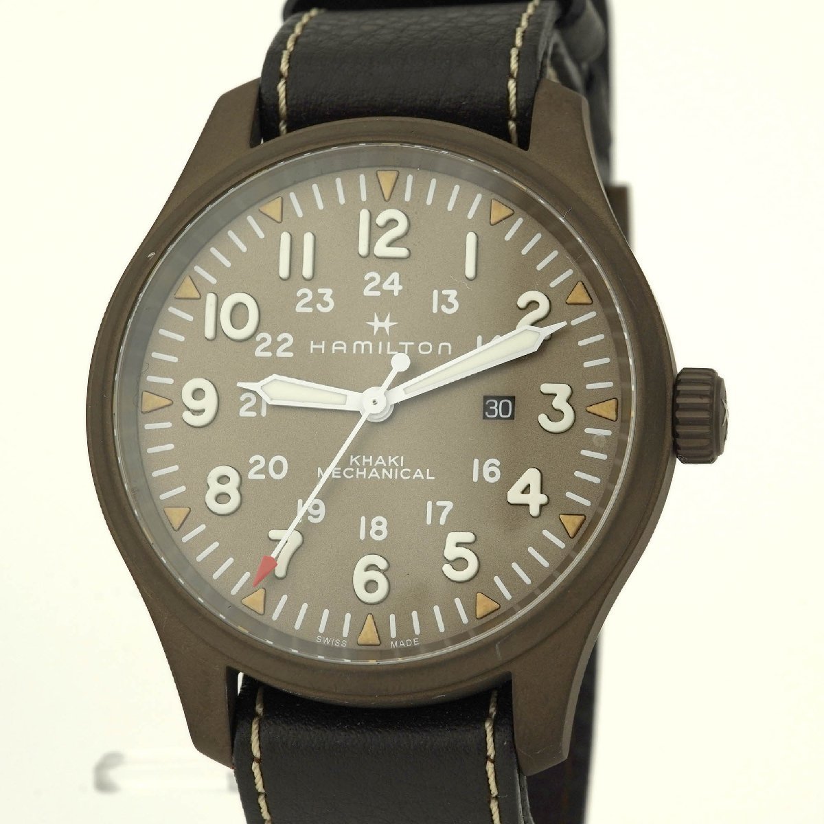 お /限定品 HAMILTON ハミルトン H69829560 カーキフィールド メカニカル 50mm 限定550本 グリーン メンズ ...