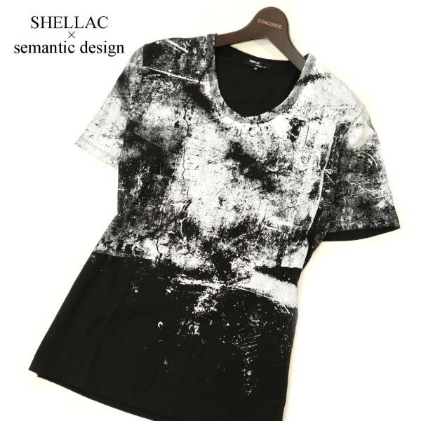 SHELLAC × semantic design シェラック セマンティック デザイン ペンキ 半袖 カットソー Tシャツ Sz.M メンズ 黒 C3T06525_7#D(柄もの)｜売買され ...