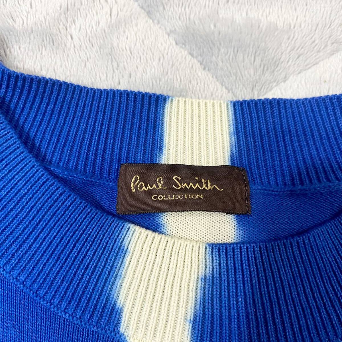 XL ポールスミスコレクション ポールスミス Paulsmithニット クルーネック リブ ブルー コットン(セーター)｜売買されたオークション情報、yahooの商品情報をアーカイブ公開 ...