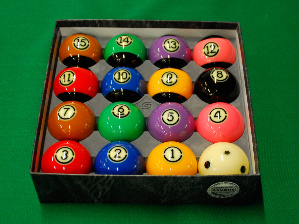 ビリヤードボールセット デュラミスブラック Tournament BLACK pool ball set with Duramith ...
