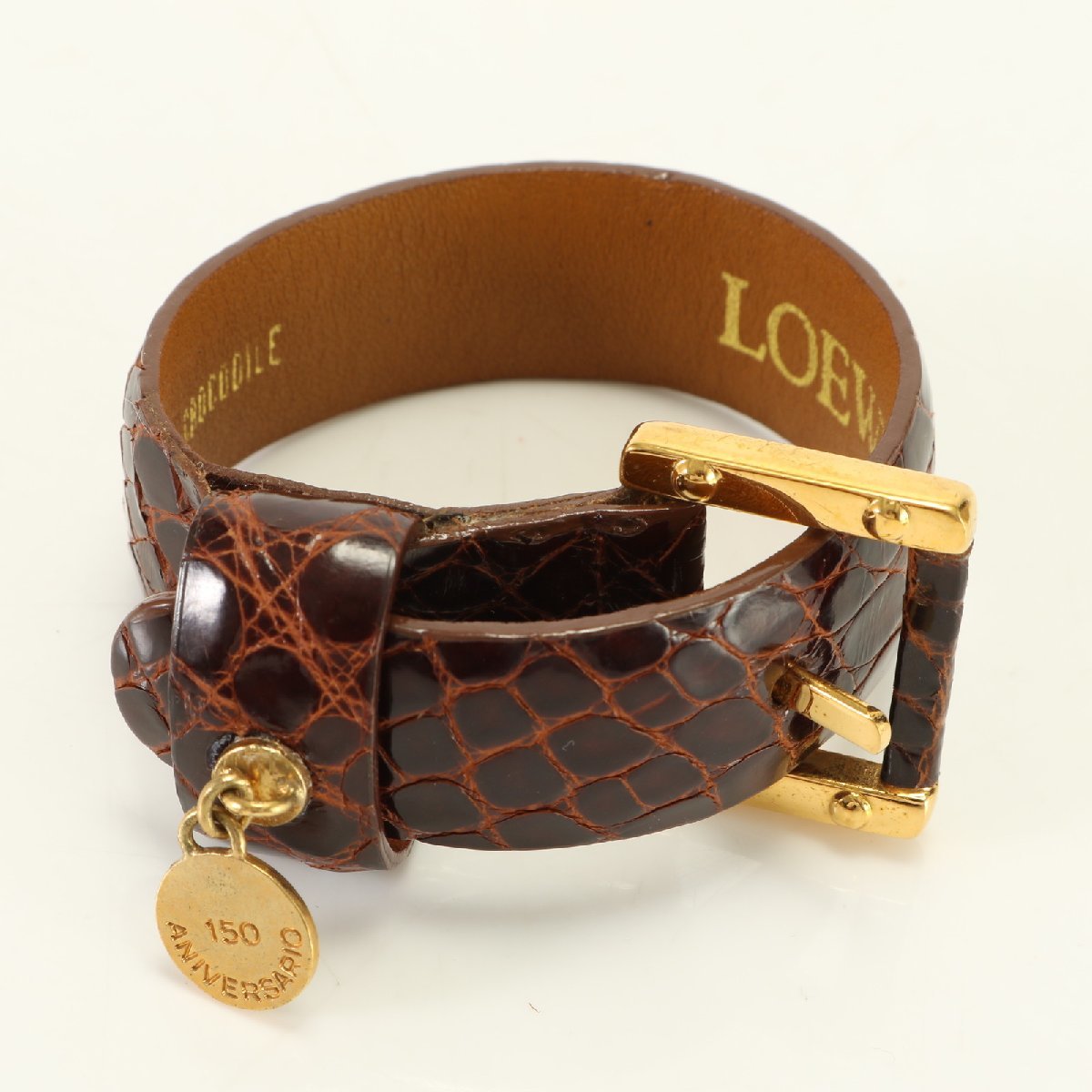 1円 ヴィンテージ ロエベ 150周年 記念 チャーム クロコダイル レザー ブレスレット 本革 ブラウン レディース TEM E41-9(女性用)｜売買されたオークション情報、yahooの ...