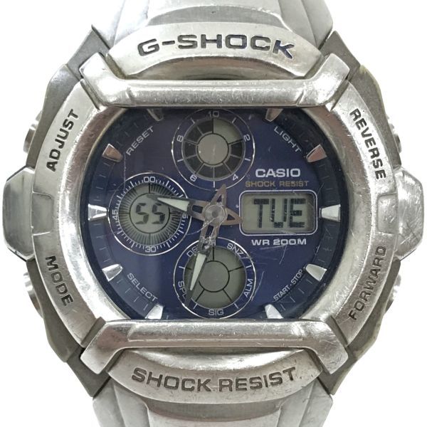 CASIO カシオ G-SHOCK ジーショック 腕時計 G-511D-2A クオーツ アナデジ ラウンド ブルー シルバー 電池交換済み み ...