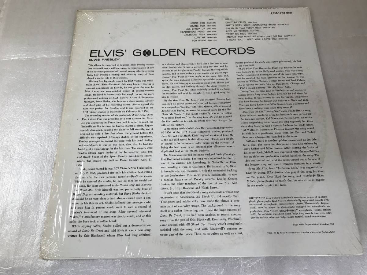 Elvis Presley/RCA-LPM 1707/Elvis' Golden Records/1958(Elvis Presley)｜売買されたオークション情報、yahooの商品情報を ...