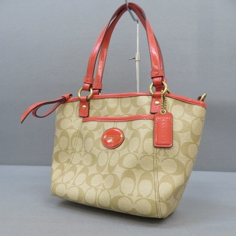 J531 COACH コーチ シグネチャー 2wayハンドバッグM1281-F20097 A(ハンドバッグ)｜売買されたオークション情報 ...