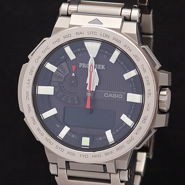 1円 稼働 良品 定価約￥170 000 300本限定 カシオ 電波ソーラー PRX-8000MT プロトレックマナスル グレー文字盤 メンズ ...