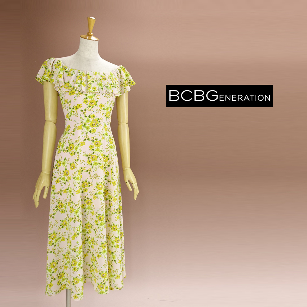セール BCBGeneration 4/9号 ピンク 黄色 緑 花柄 ワンピース パーティドレス 結婚式 二次会 披露宴 フォーマル お呼ばれ華46WW2802(Mサイズ)｜売買された ...