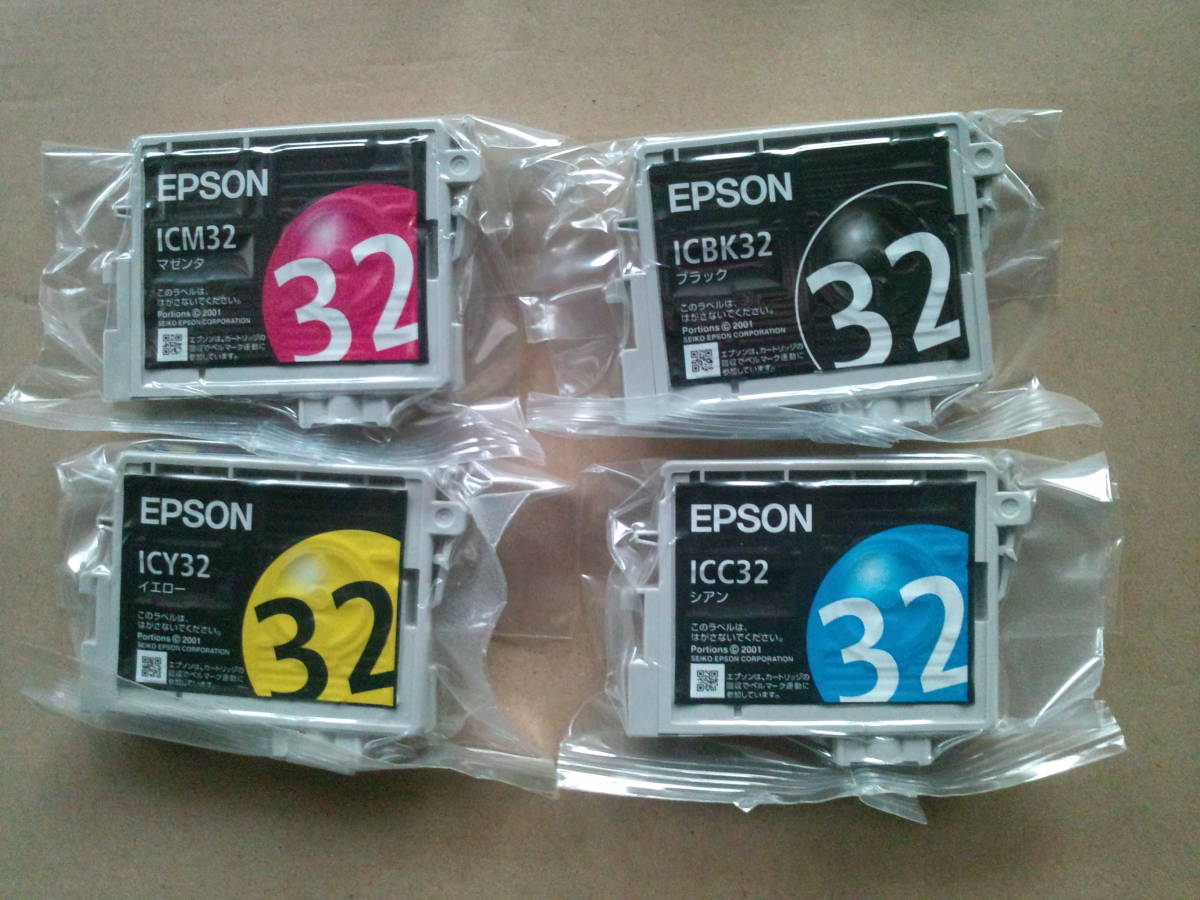 送0~ IC4CL32 純正 期限不明 ICBK32 ICY32 ICC32 ICM32 4個セット EPSON エプソン IC32 ひまわり ...