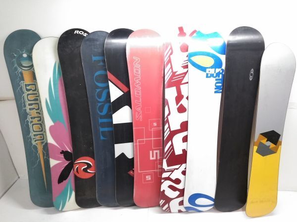 スノーボード 板 まとめて10枚セット 147-158cm BURTON CLASH CUSTOM MOTION FOSSIL SALOMON ...