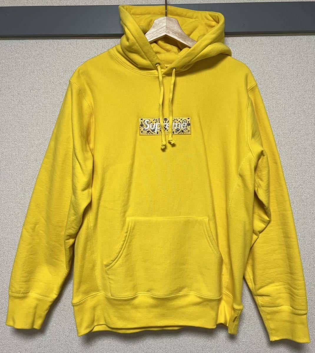 19AW Supreme Bandana Box Logo Hooded Sweatshirt size M Yellow シュプリーム ...
