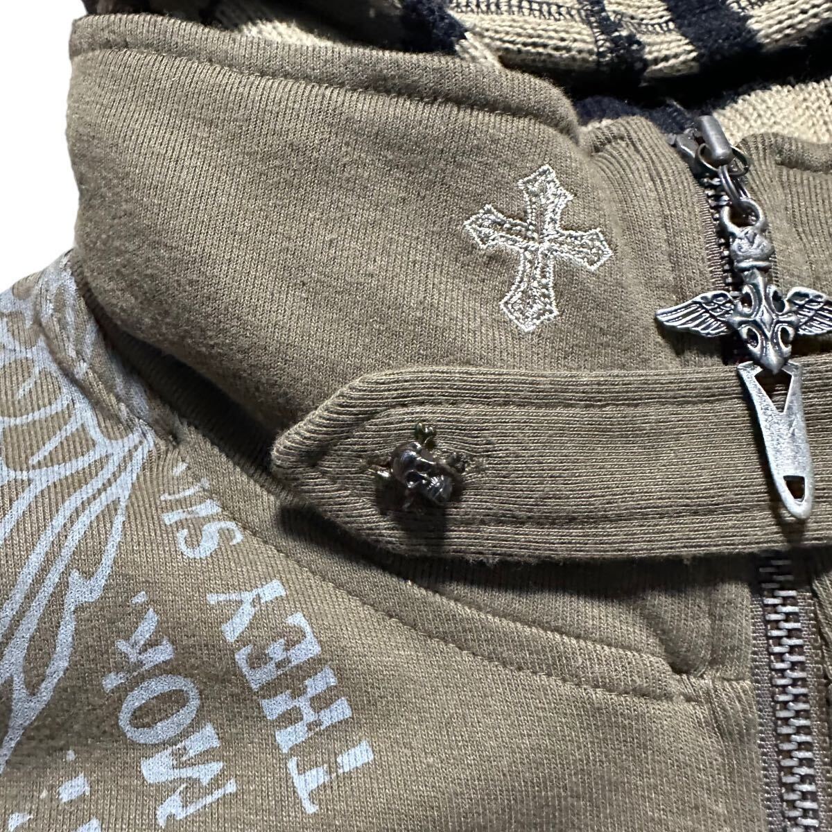 Rare 00s Japanese Label Y2K design Cross hoodie goa ifsixwasnine kmrii share spirit lgb archive ...