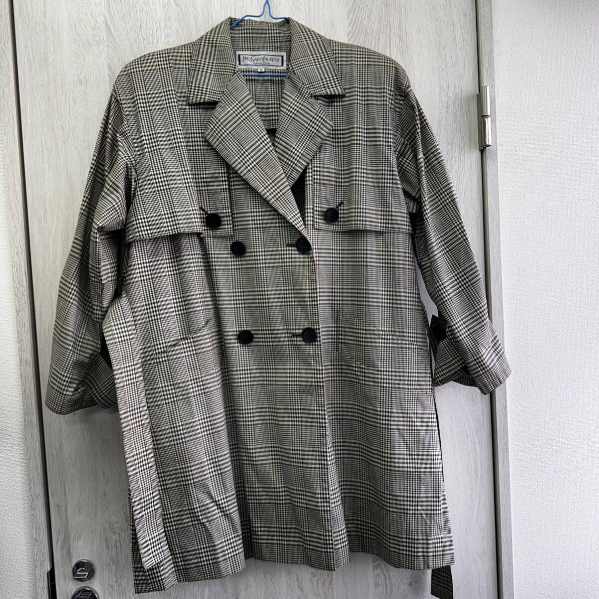 Yves Saint Laurent diffusion femmes イヴ サンローラン トレンチコート チェック柄 Mサイズ レディース ヴィンテージ 古着(ジャケット、上着)｜売買された ...