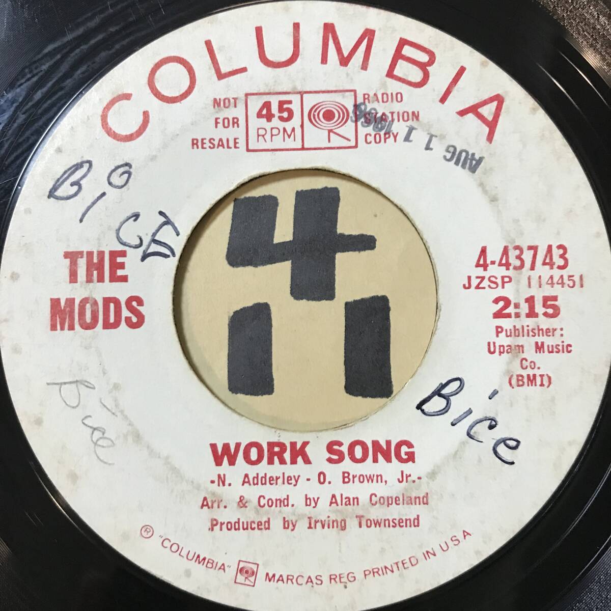 THE MODS WORK SONG 両面VG++ 1966年(その他)｜売買されたオークション情報、yahooの商品情報をアーカイブ公開 ...
