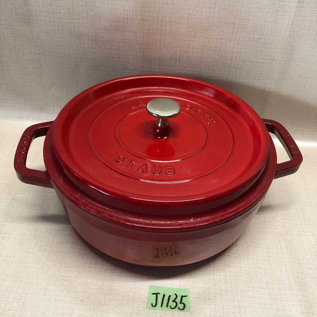 J1135 STAUB ストウブ 26cm La Cocotte ココットラウンド 両手鍋(両手鍋)｜売買されたオークション情報、yahooの ...