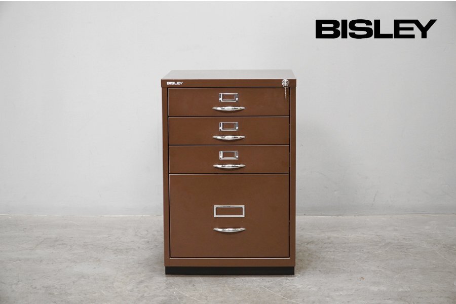 646 英国 BISLEY ビスレー 1F3 デスクワゴン ファイリングキャビネット 引き出し4段 テレワークデスク ブラウン 7.5万(キャビネット、デスクワゴン)｜売買されたオークション ...