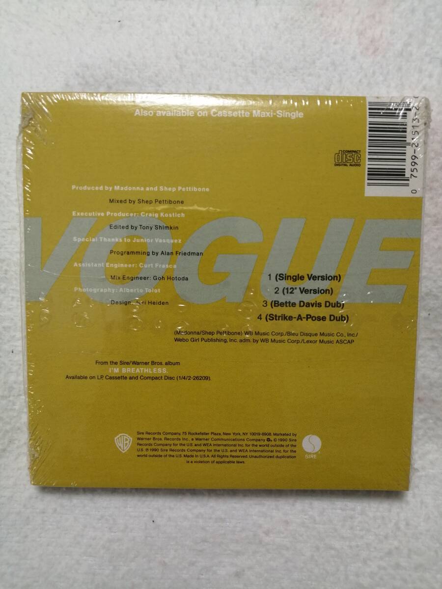 Madonna Vogue CD-maxi paper package USAオリジナル マドンナ ヴォーグ(Madonna)｜売買された ...