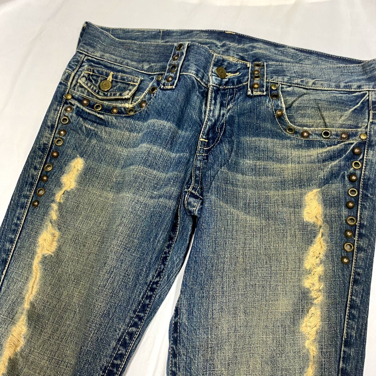 Rare 00’s TONADO MART Spiral seam studs flare denim JAPANESE LABEL archive goa ifsixwasnine ...
