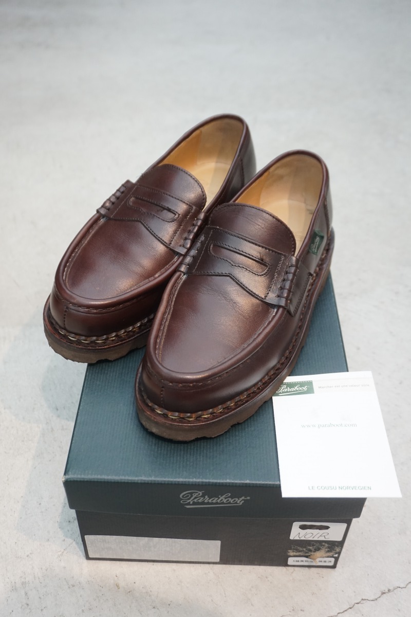 正規 paraboot パラブーツ ORSAY オルセー レザー ローファー チロリアン シューズ フランス製 49227 茶 サイズ6F ...