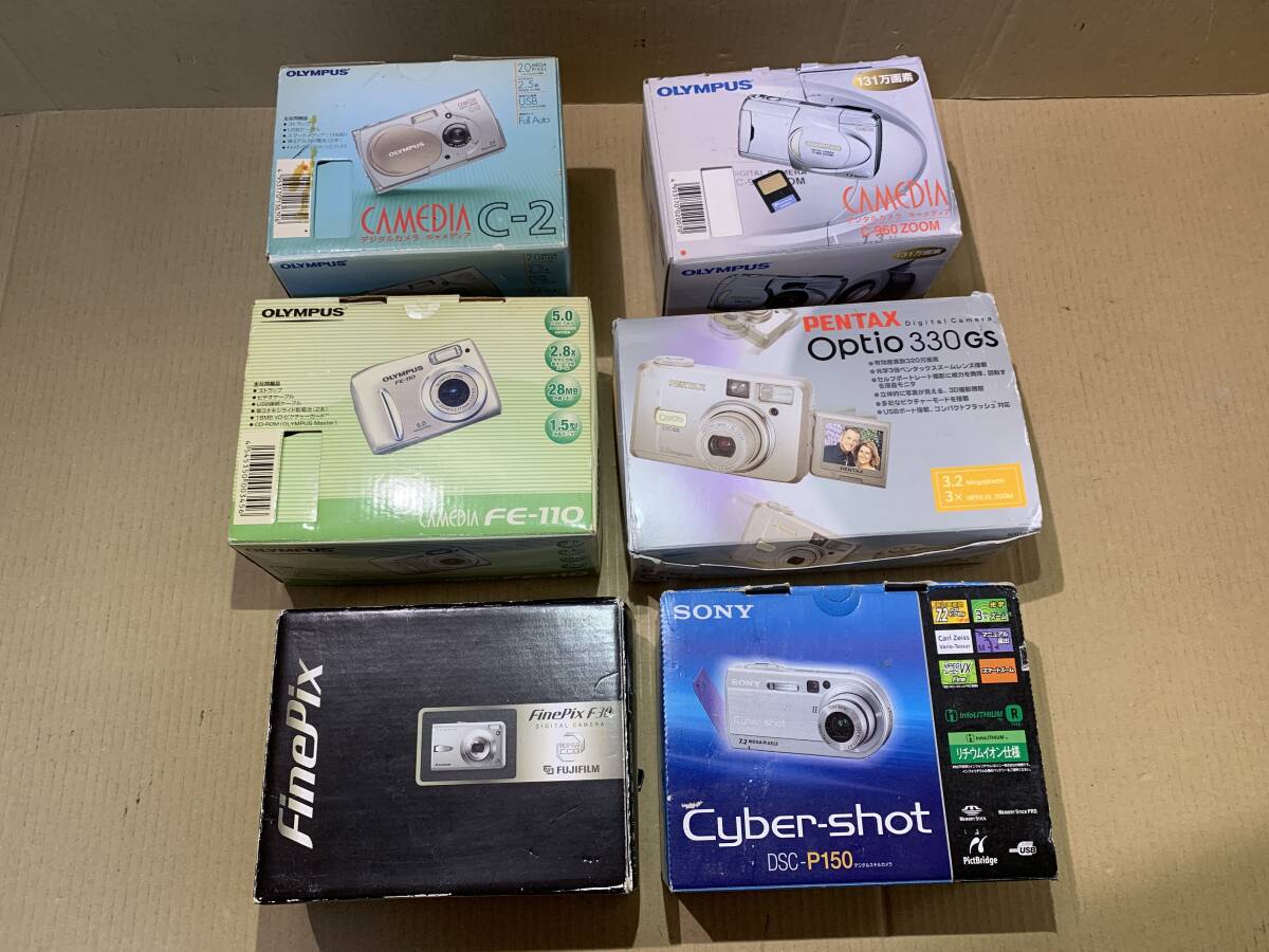6個 FUJIFILM/Finepix F30/OLYMPUS CAMEDIA C-2/C-960/SONY/PENTAX/デジカメ 元箱付 動作未確認 まとめて ジャンク セット まとめ ...