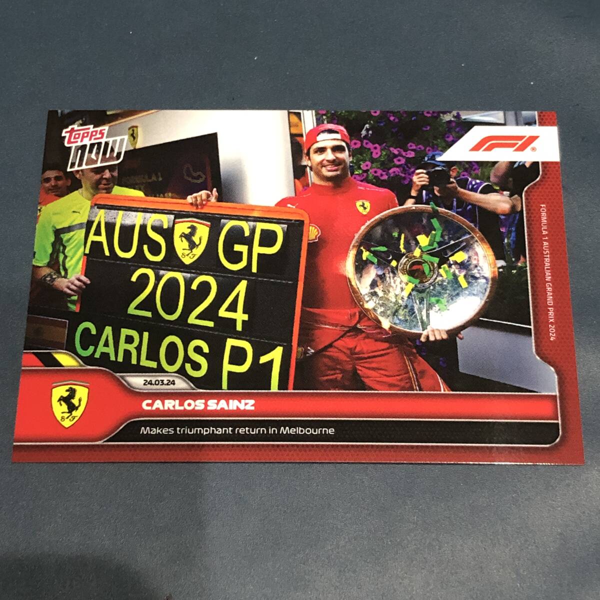 2024 F1 Topps Now formula 1 CARLOS SAINZ Ferrari Makes triumphant ...