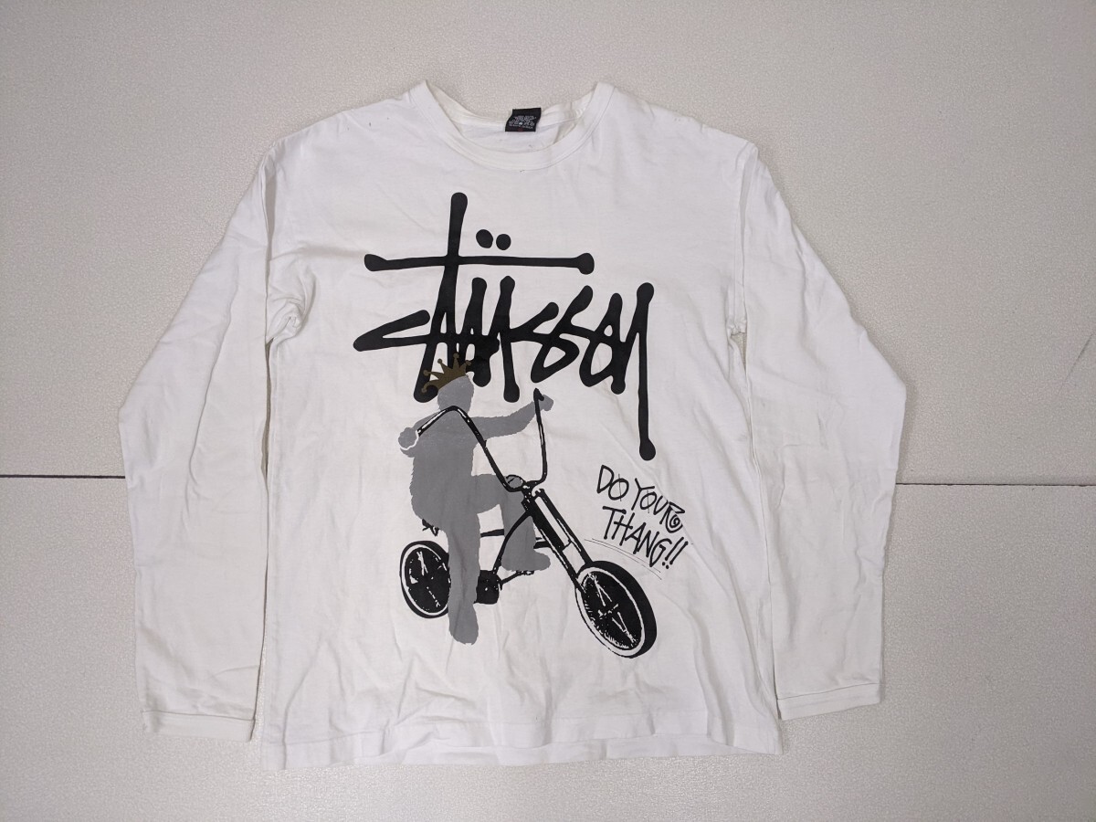 11. 00s STUSSY デカロゴ ショーンフォント プリント 長袖 Tシャツ ロンT オールド ステューシー Y2K メンズM 白黒x402(長袖Tシャツ)｜売買されたオークション情報 ...