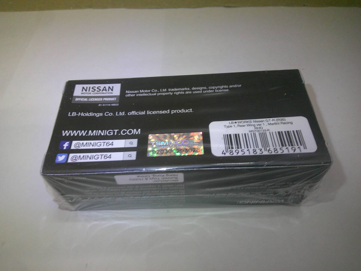 TSM MINIGT 1/64 LB WORKS NISSAN GT-R R35 MARTINI RACING TYPE1 REAR WING ...