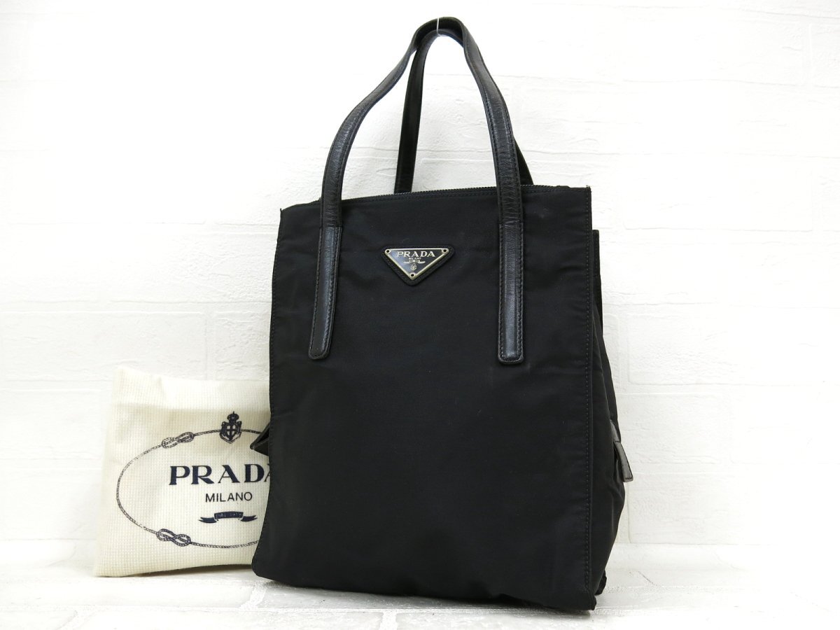 超 PRADA プラダ ナイロン カーフ レザー 本革 ハンド バッグ ミニトート ブラック SV金具 イタリア製 ヴィンテージ A10263(ハンドバッグ)｜売買されたオークション情報 ...